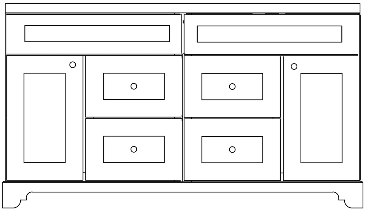 60" Antique White Damian Vanity with Classique Calcutta Quartz – Evon.ca