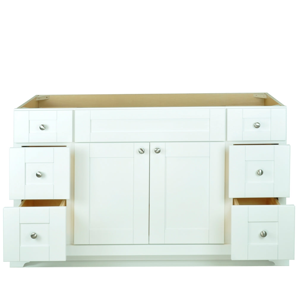 60" White Damian Vanity with Silk White Quartz – Evon.ca